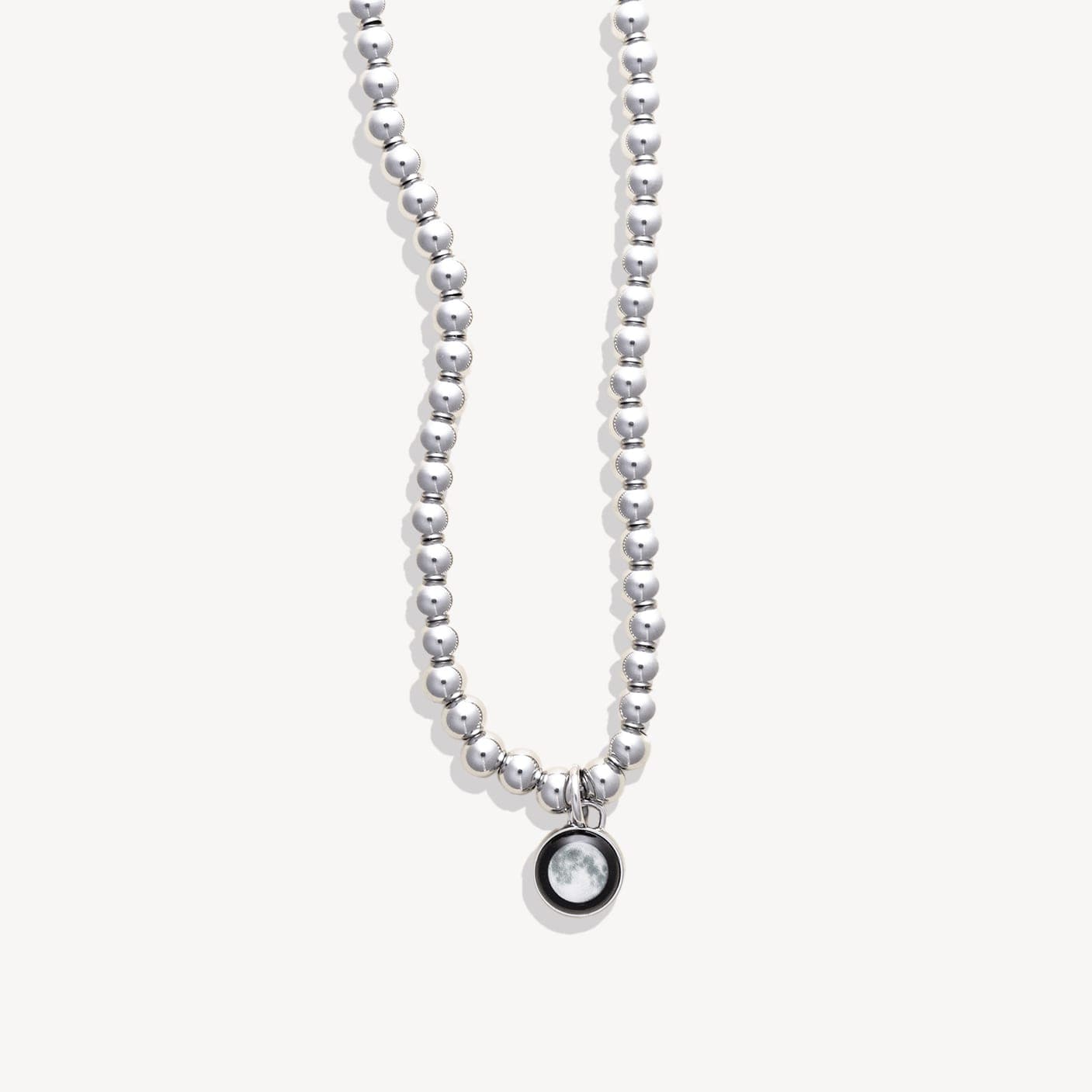Luxe Steel Beaded Necklace | Personalized Moon Jewelry Gift | Moonglow ...